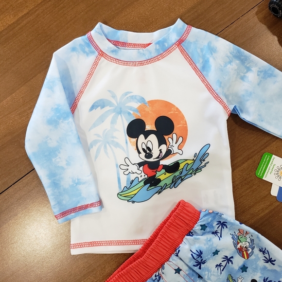 Disney | Swim | Nwt Disney Mickey Mouse Toddler Baby Boy Rash Guard ...